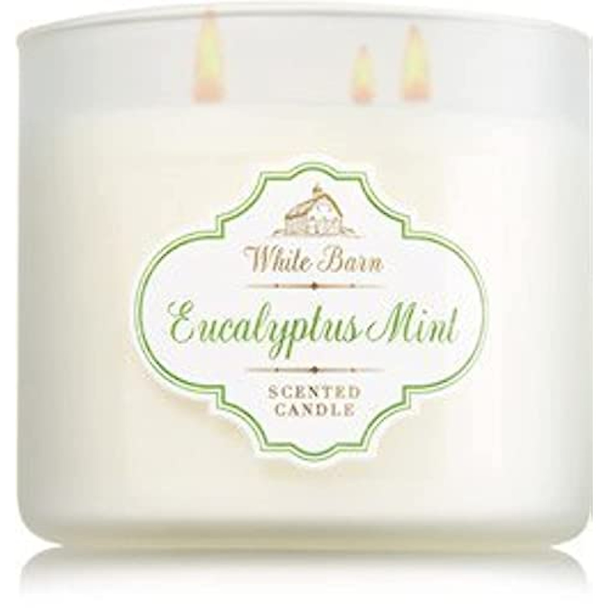 Dpnamron Bath & Body Works White Barn Eucalyptus Mint Scented 3 Wick Candle 14.5 oz./411 g
