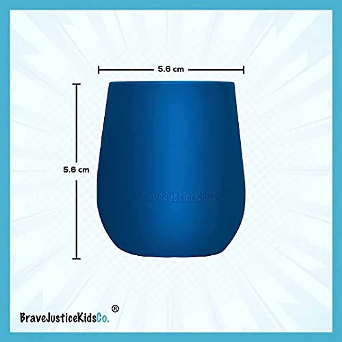 BraveJusticeKidsCo. | Teenie Tiny™ Silicone Developmental Baby-Led Weaning Drinking Cups (2 pack) (Blue Fusion)