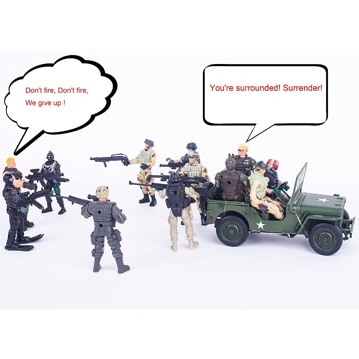 Berry President Army Men, Army Action Figures, 4 Inches Military Action Figures, Army Combat SWAT Soldier Action Figures Toys for 4 5 6 7 8 9 10 Year Old Boys (12 Pcs) (12Soldiers)