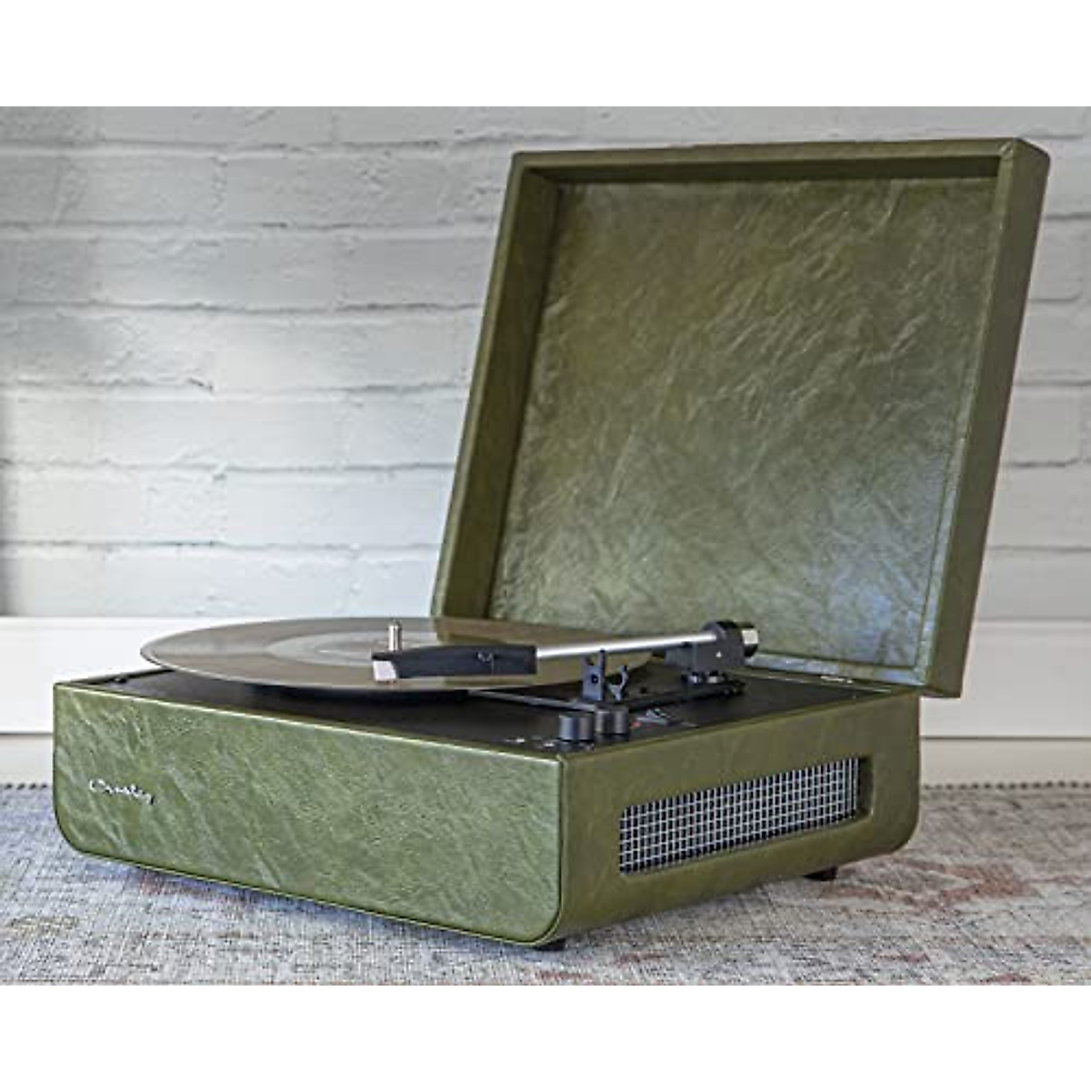 Crosley CR6255A-FG Mercury Vintage 3-Speed Bluetooth in/Out Turntable with Built-in Speakers, Forest Green
