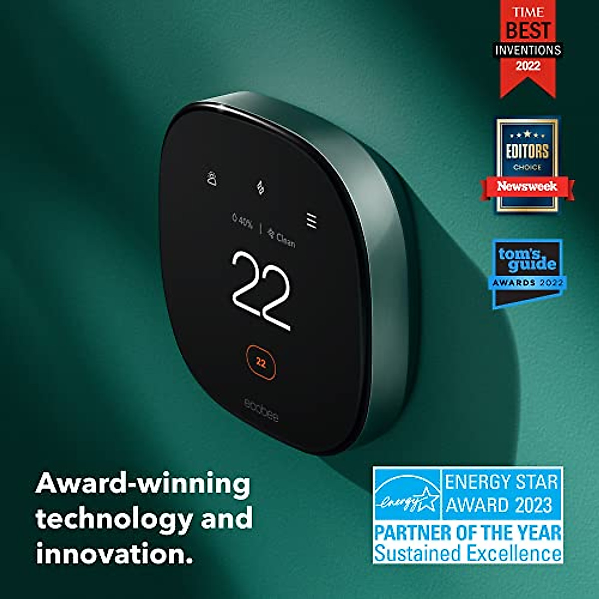 New 2022! ecobee Smart Thermostat Premium with Smart Sensor, Siri or Alexa Built in Air Quality Monitor