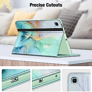 Fintie Case for Samsung Galaxy Tab S6 Lite 10.4 Inch 2024/2022/2020 with S Pen Holder, Multi-Angle Viewing Soft TPU Back Cover with Pocket Auto Wake/Sleep, Emerald Marble
