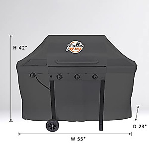 Tsian Wise Grill Cover, 55 Inch Outdoor Waterproof Heavy-Duty BBQ Cover, 600D Oxford Polyester, UV Resistant and Rainproof for Weber, Char-Broil Nexgrill JennAir Brinkmann