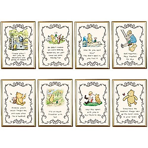 Unbala Classic Winnie Wall Decor Pooh Bear Quotes Prints Pattern A, 5x7 Inch Adorable For Baby Shower Decorations Nursery Art Birthday Centerpiece