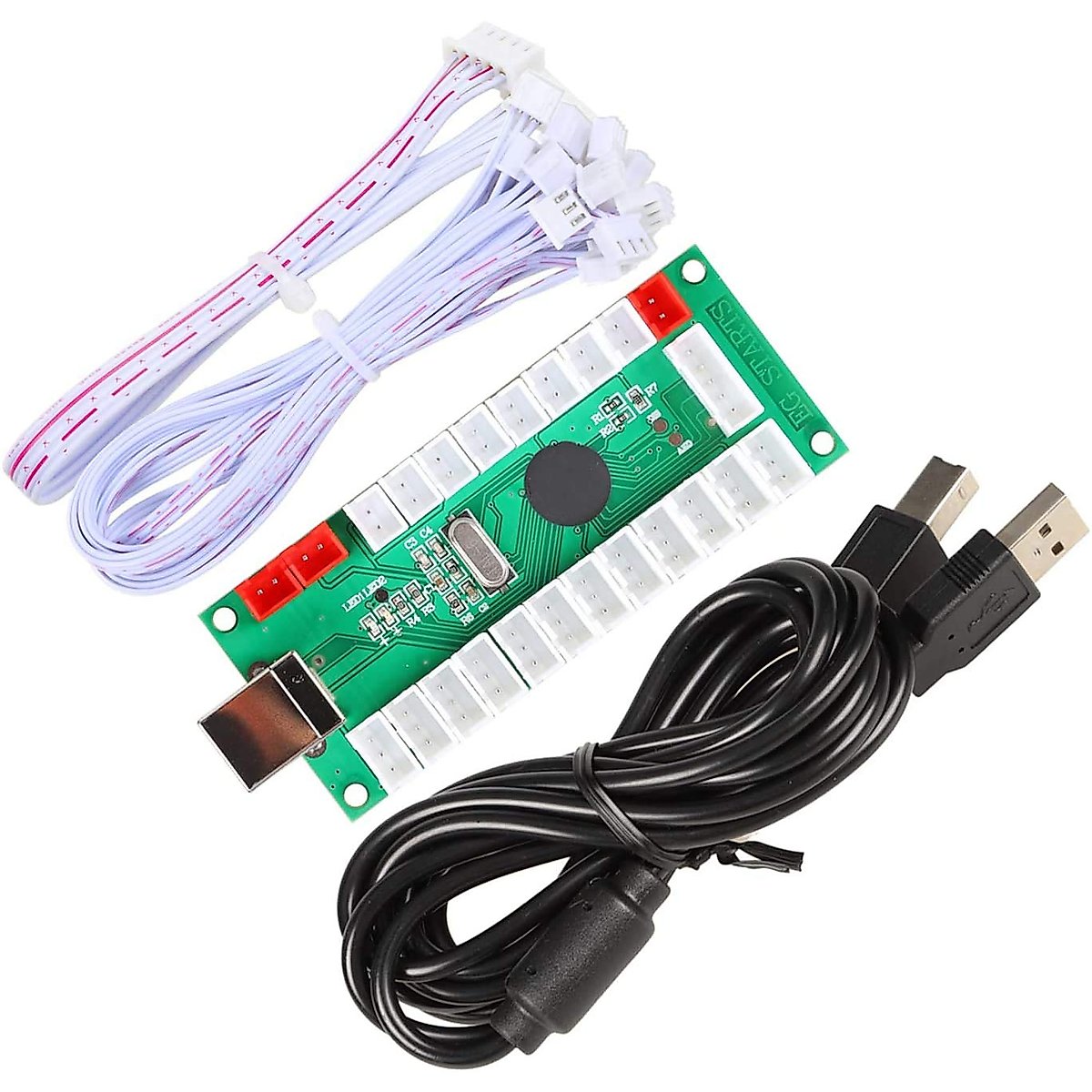 EG STARTS 2 Player Arcade Game DIY Kits Part 2 Ellipse Oval Bat Joystick Handles + 20 LED lit Arcade Buttons Green & Blue Kits