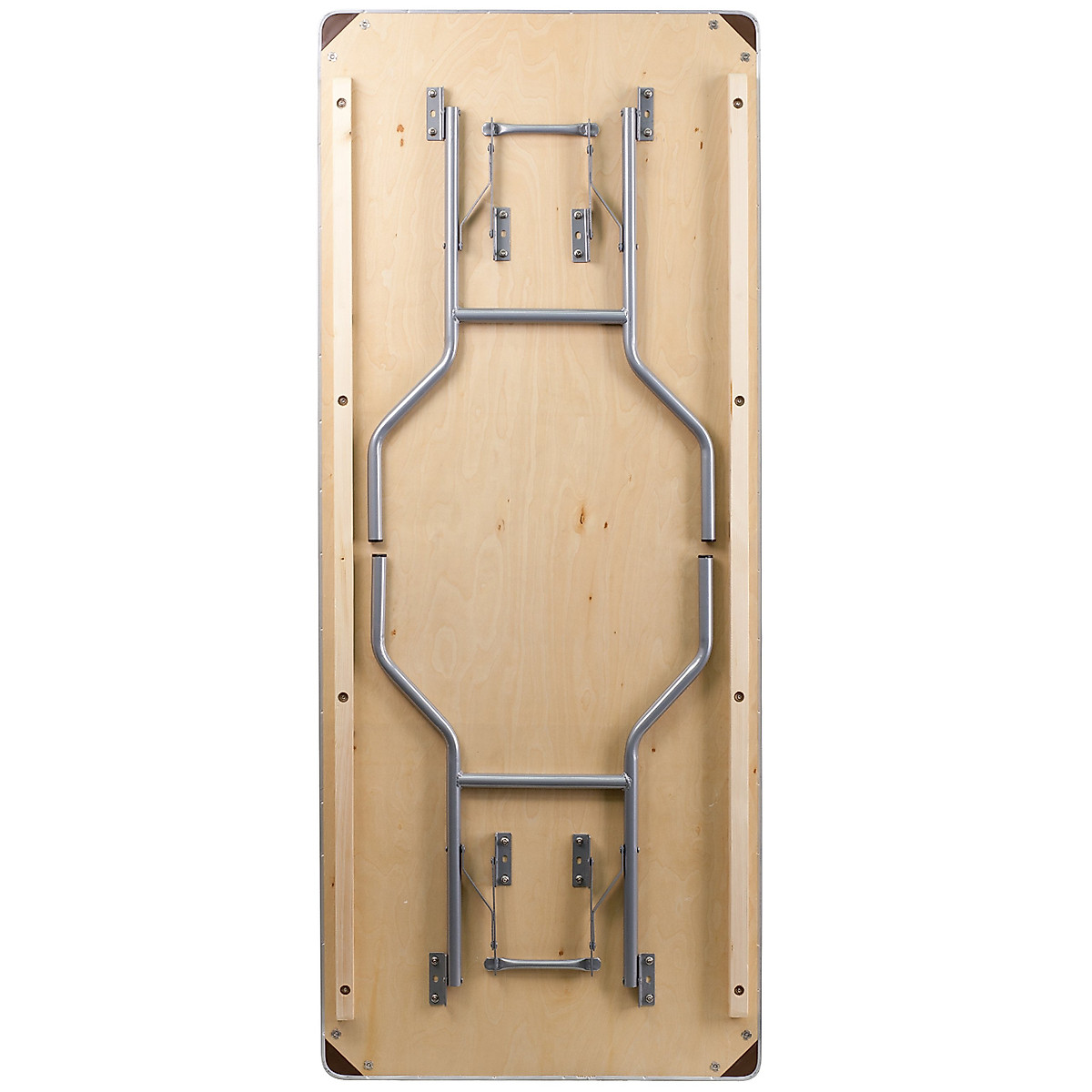 Flash Furniture Fielder 6-Foot Rectangular HEAVY DUTY Birchwood Folding Banquet Table with METAL Edges and Protective Corner Guards