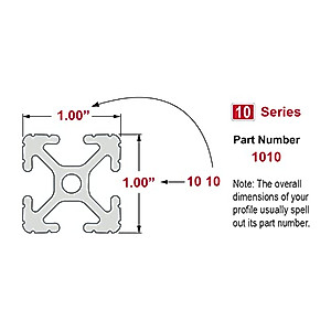 8020, 1010, 10 Series 1 Inch x 1 Inch T-Slotted Aluminum Extrusion DIY Extruded Linear Slot Bar Rail 80/20 (89" Long, Clear Anodize)