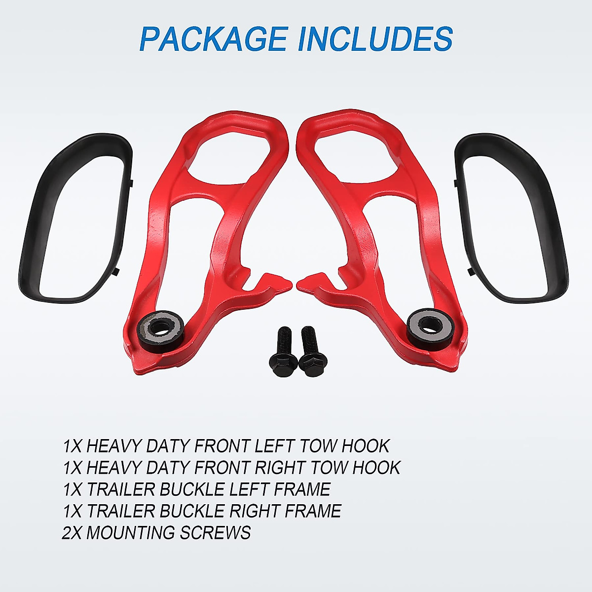 JDMSPEED New Heavy Daty Front Car Tow Hooks Left & Right with Hardware Red Replacement for Dodge Ram 1500 DT with 3.6L 5.7L Engine 2019 2020 2021 2022 Replaces 82215268AB 82215268AB 68272945AB