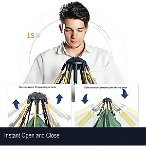 Hewolf Camping Tent Instant Setup - Waterproof Lightweight Pop up Tent Easy up Fast Pitch Tent Great for Beach Backpacking Hiking (Green, 3 Person) 1