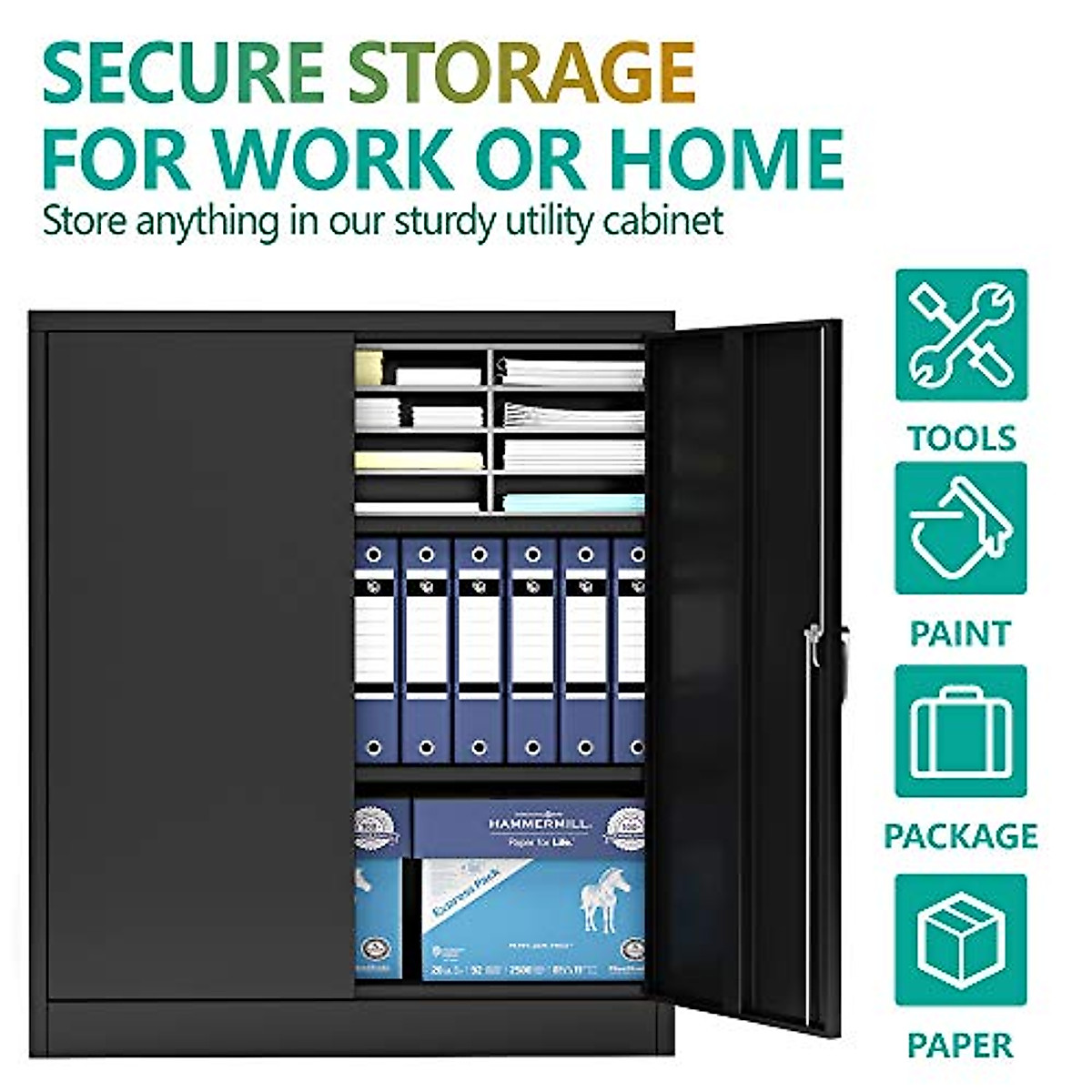 No Brands GangMei Storage Cabinet with 2 Adjustable Shelves and Lockable Doors,Industrial and Office Usage.Machine Cabinet. Metal Storage Cabinet,Assembly Required