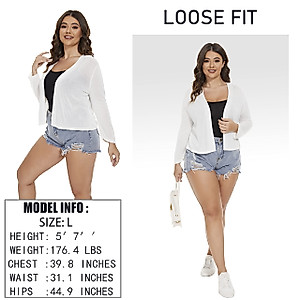 Satuun Women's 3/4 Sleeve Bolero Shrugs Lightweight Open Front Cropped Cardigan Sweaters