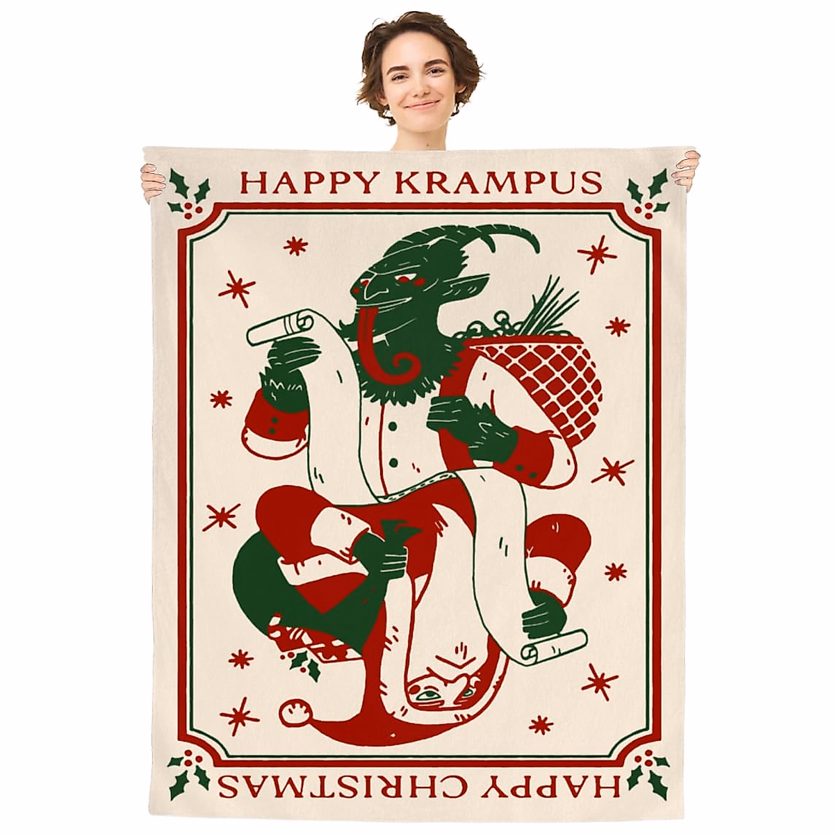 PATTERNFUL Happy Krampus Kids Throw Blankets for Boys, Plush Toddler Blanket for Girls, Plush Fleece Blankets Warm Cozy Blanket for Daycare Bedroom Sofa All Season 50 x 60''