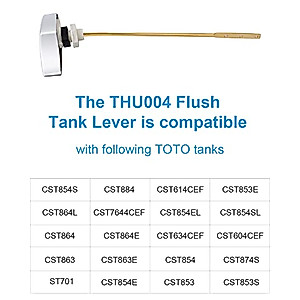 Hibbent 2 Pack Flush Tank Lever Compatible with TOTOTHU004-CP Trip Lvr for St701Cst854884, Toilet Trip Lever in Polished Chrome