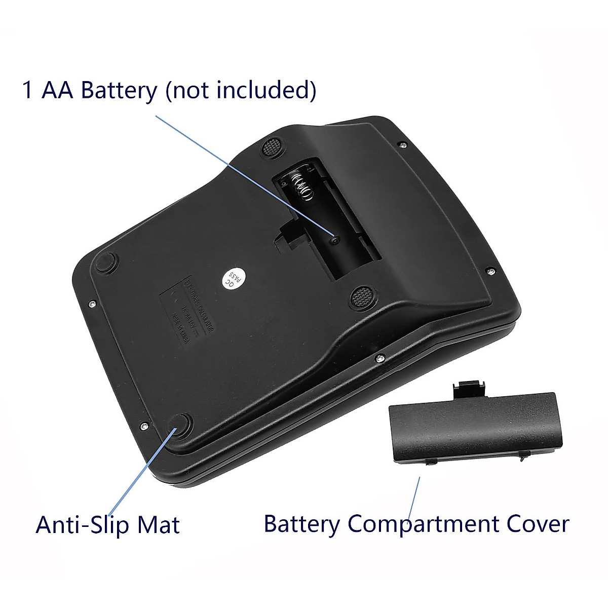 LIJUST Calculators, KK-837-12S Standard Function Desktop Calculator, 12 Digit Large LCD Display, Battery and Solar Powered Basic Calculators for Office, Primary School, Market or Home Use, Black