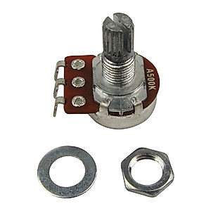 Musiclily 15mm Guitar Mini Size Pots 500K Short Split Shaft Audio Taper Potentiometers for Guitar Bass (Pack of 2)
