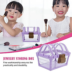 ibasenice 1set Pirate Art Treasure Chest Lovely, of Girls Toys and Diamond Jewelry Bin Children Trays Clear Trunks Decor Home Storing Jewery Earring Accessories Transparent