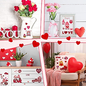105 Pcs Valentine's Day Rub on Transfers Decor Stickers Transfers for Furniture Floral Scrapbook Stickers Iron on Transfers Decal Sticker for DIY Crafts Paper Wood Design, 5.9 x 5.9 Inch