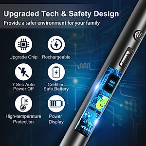 KTEBO 2Pcs Rechargeable Electric Lighters, TYPE-C Long Lighter Use Plasma Arc to Light Candle, Windproof Arc Lighter, Candle Lighter, BBQ Grill Lighter, Camping Accessories