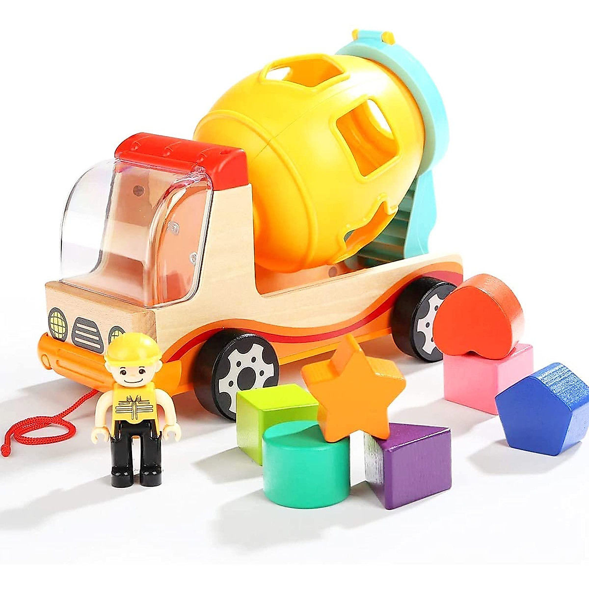 TOP BRIGHT Wooden Shape Sorter Truck Toys for Toddlers Preschool Game Learning Sort Toys Truck Toy Gift for Boys Girls 2 3 4 Year Old