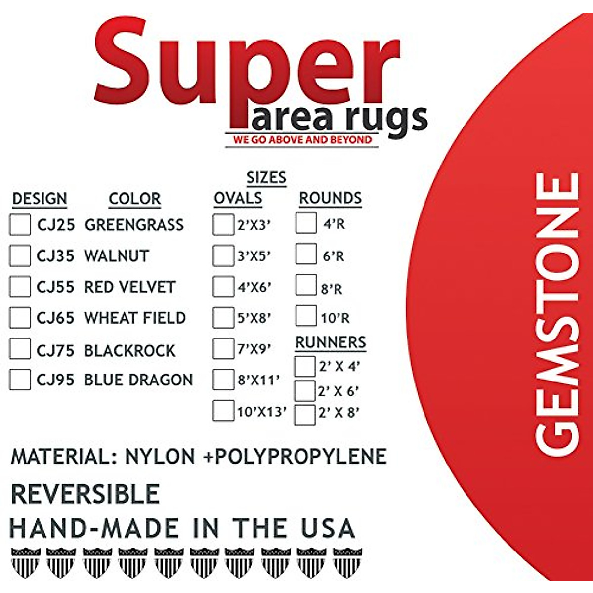 Super Area Rugs Gemstone Made in USA Braided Rug Colorful Kitchen Living Room Carpet, Peridot 4' X 6'