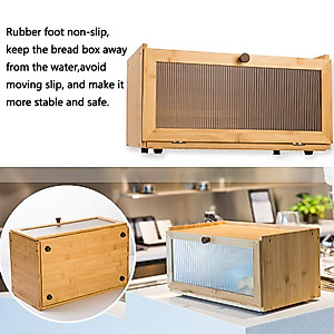ETMI Bamboo Bread Box for Kitchen Counter-Large Capacity Bread Storage Container Farmhouse Bread Box with Window Bread Holder