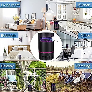 Bug Zapper, Fruit Flies Trap, Electric Mosquito & Fly Zappers/Killer - Insect Attractant Trap Powerful Little Gnats, Hangable Mosquito Lamp for Home, Indoor, Outdoor, Patio (Black)