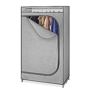 Whitmor Clothes Rack with Cover Portable Wardrobe Clothes Closet with Hanging – 36” W x 64” H x 19.75” D – Perfect for Home, Storage Room, Dorm, etc. – Not for Outside Use - No-Tool Assembly