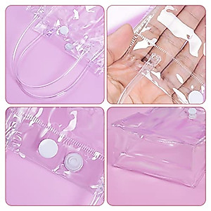 25Pcs Clear PVC Gift Bags with Handles, Small Plastic Tote Bags Transparent Gift Wrap Bags Reusable Shopping Bags for Wedding Candy Bags,Dessert,Merchandise, Retail, Small Business (Clear 5.9 * 5.1)