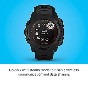 Garmin Instinct Solar Tactical GPS Smartwatch 45mm - Black - 010-02293-13