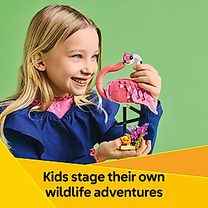 LEGO Creator 3 in 1 Wild Animals: Pink Flamingo Animal Building Toy - Includes 3 Building Options, Pink Flamingo, Cockatoo, or Axolotl - Learning Toy for Kids, Girls, and Boys, Ages 8+ - 31170