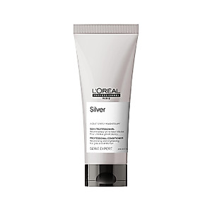 L'Oreal Professionnel Color Depositing Purple Conditioner - Neutralizes Unwanted Brassy & Yellow Tones, For Natural, Colored or Bleached White, Silver & Blonde Hair
