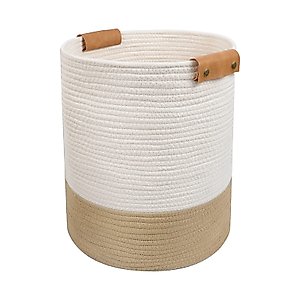 Cotton Rope Baskets for Storage, Large Woven Laundry Basket for Living Room, Decorative Nursery Hamper for Organizing Baby Toys,Clothes,Blanket,etc.