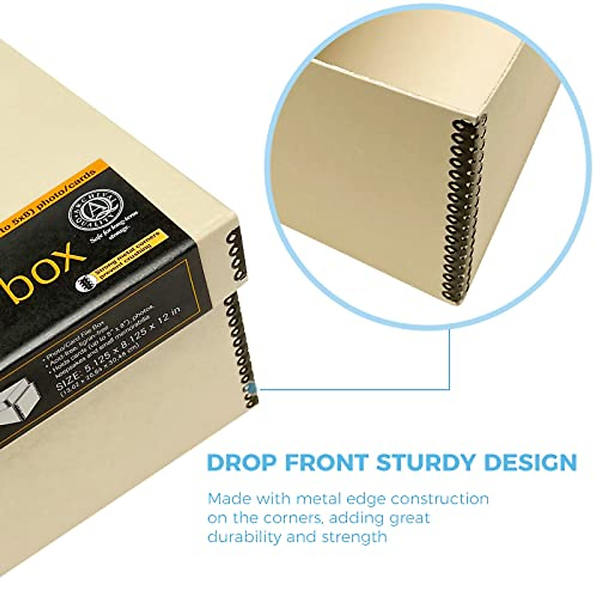 Lineco, Tan Photo Snapshot Photo, Card, File Box Removable Lid. Bulk Storage Negatives, Prints, Films. Museum Level Archival Storage Box. Protects Photos and Negatives. (5"x8"x12")