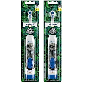 Arm & Hammer Spinbrush Kids Battery Powered Toothbrush, Jurassic World, Design May Vary (Pack of 2)