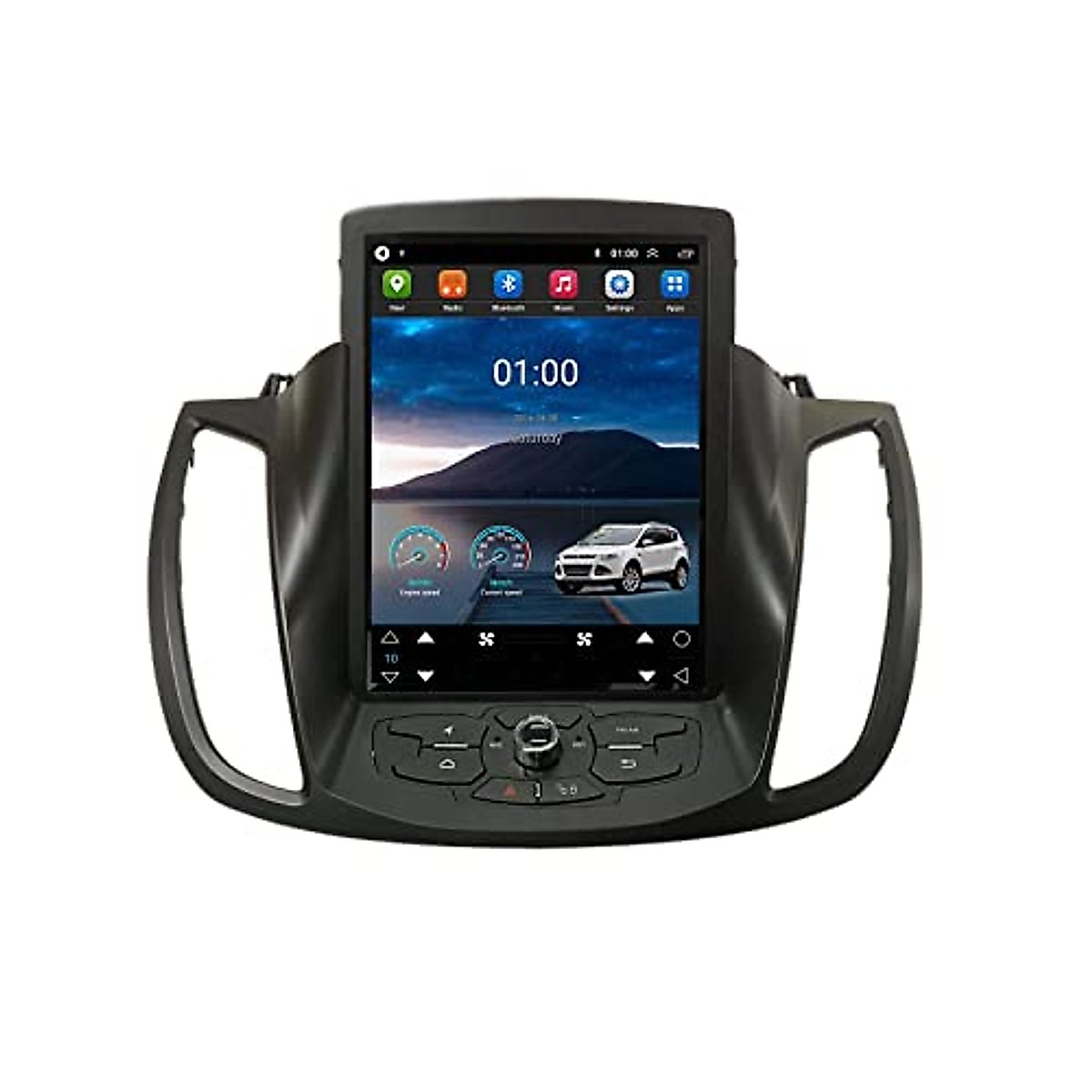 KUNFINE Tesla Style 10.4" Android Radio CarPlay Android Auto Autoradio Car Navigation Stereo Multimedia Player GPS RDS DSP BT WiFi Headunit Replacement for Ford Escape 2013-2018, if Applicable