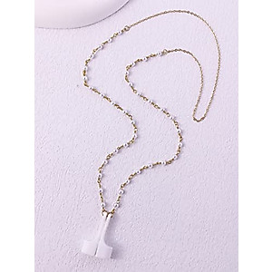 Newest Anti-Lost Airpods Neck Strap Holder Magnetic Gold Leash White Pearl Chain Necklace Gifts for Women Lady Girl, 72cm