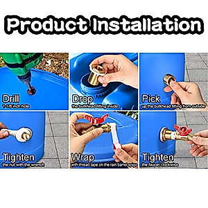 WADEO Brass Rain Barrel Quarter Turn Ball Valve Spigot with Bulkhead Fitting