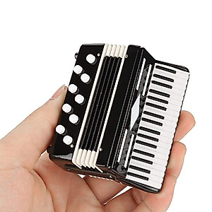 Desktop Decoration, Mini Accordion Model Exquisite Desktop Musical Instrument Decoration Ornaments Musical Gift with Delicate Box