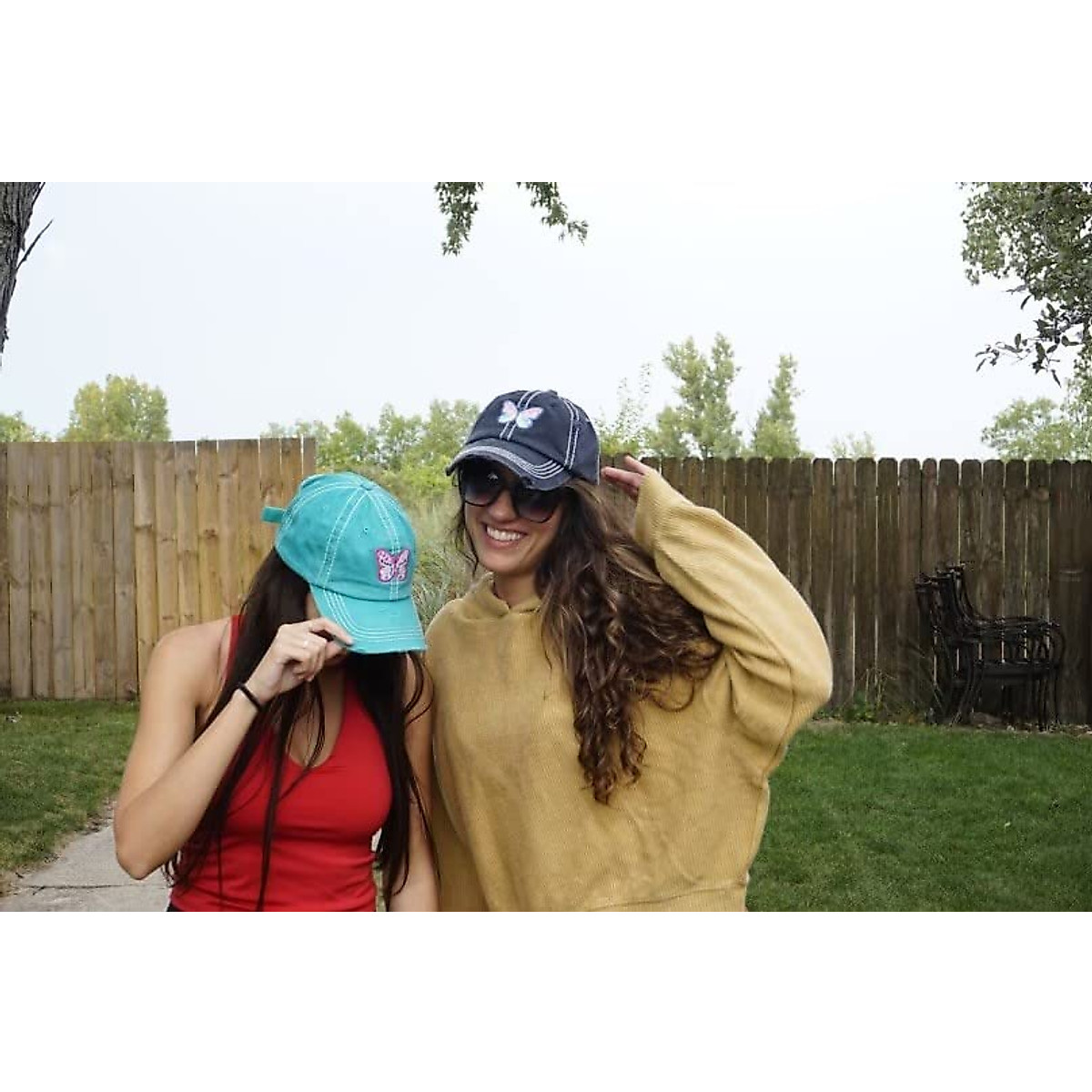 Funky Junque Vintage Patch Hat: Butterfly Hearts - Black