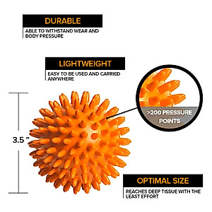 OCTOROX Spiky Massage Balls for Feet, Back, Hands, Muscles - Firm, Medium and Soft Spiked Massager Rollers for Plantar Fasciitis, Exercise, Neuro-Balance, Physical Therapy, 3-inch