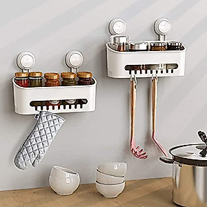 ilikable Vacuum Shower Caddy Suction Cup No-Drilling Removable Waterproof Bathroom Wall Shelf Shower Basket Storage Organizer for Shampoo Conditioner Razors Soap - White