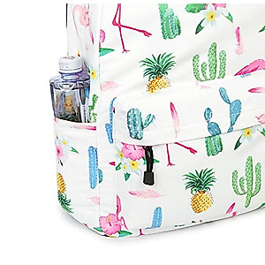 Joymoze Waterproof Cute School Backpack for Boys and Girls Lightweight Chic Prints Bookbag Flamingo