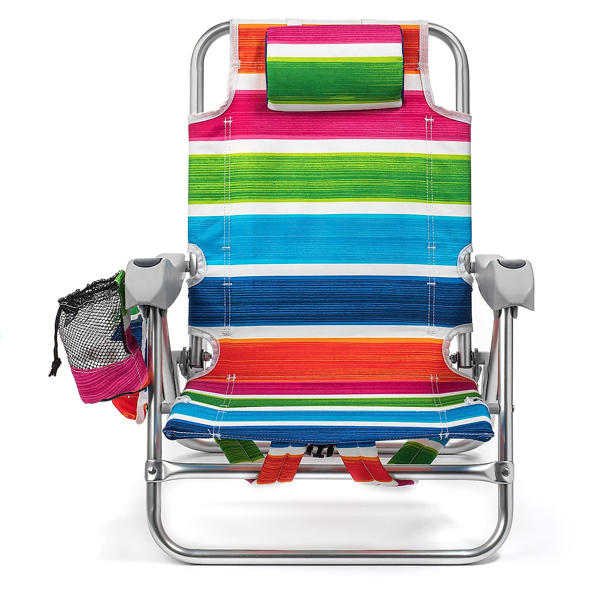 Homevative Kids Folding Backpack Beach Chair with 4 Positions, Carry Handle, Storage Pouch, Cup Holder and Phone Holder, Lightweight Design