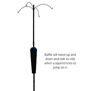 Squirrel Stopper Sequoia Squirrel Proof Pole System with 4 Hanging Stations - Bird Feeder Pole System Only