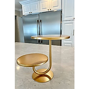 Gemmell Design Gold Cake Stand, Decorative Cake Holder, 2 Tier Gold Cake Stand, Cupcake Holder, Cake Stand Tiered Tray, Dessert Display Plate for Baby Shower, Birthday, Wedding (VM-01)