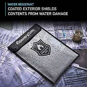 SentrySafe Fire and Water Resistant Bag with Zipper for Documents, 1.5" x 11" x 15", FBWLZ0