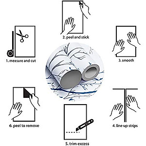 Mecpar Gray Blue Tree Branches Peel and Stick Wallpaper 17.71" x 118" Natural Wall Paper Modern Tree Branch Contact Paper Removable Wallpaper Self-Adhesive Vinyl for Furniture Crafts Walls