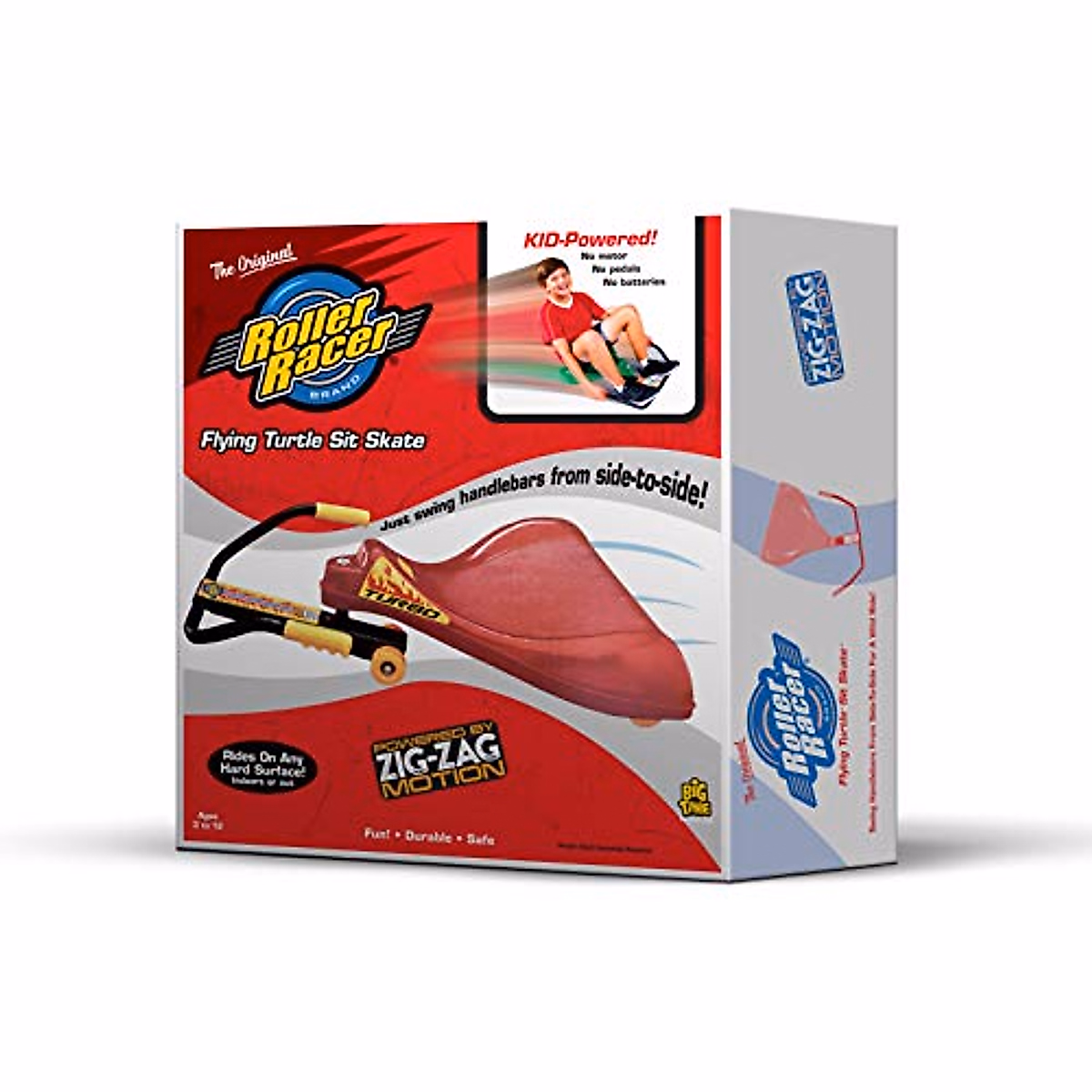 The Original Roller Racer Junior Flying Turtle Sit Skate, Kid Powered, No Motor, No Pedals, No Batteries, Power by Zig zag Motion, Promotes Active Play in or Outdoors, Non-marring Skate Wheels