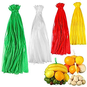 Zhengmy 500 Pcs Mesh Produce Bags for Vegetables Reusable Nylon Vegetable Onion Fruit Grocery Seafood Boiling Bags Plastic Toy Green,Red,White,Yellow