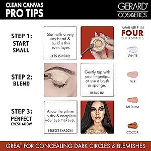 Gerard Cosmetics Clean Canvas Fair Eye Concealer and Base Smudge Proof | Makeup Primer and Eyeshadow Base | Made in the USA | Vegan Formula | Cruelty Free